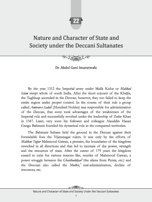 (PDF) Nature and Character of State and Society under the Deccani ...