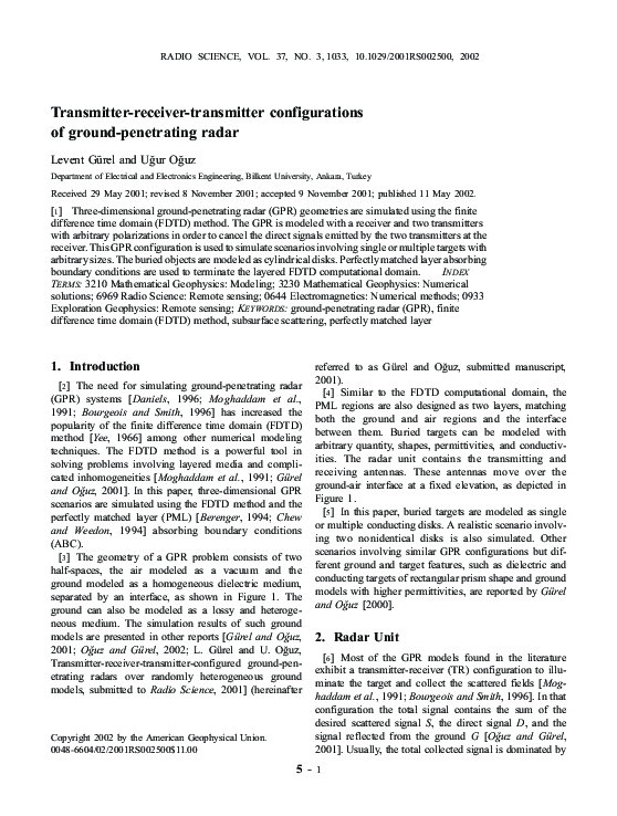 (PDF) Transmitter-receiver-transmitter configurations of ground ...