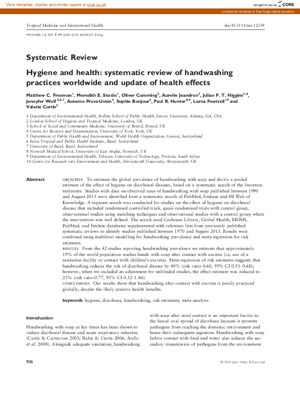 (PDF) Systematic review: Hygiene and health: systematic review of ...