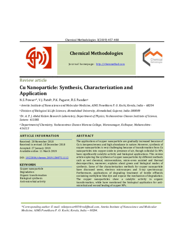 Pdf Metal Nanoparticle Photocatalysts Synthesis Characterization