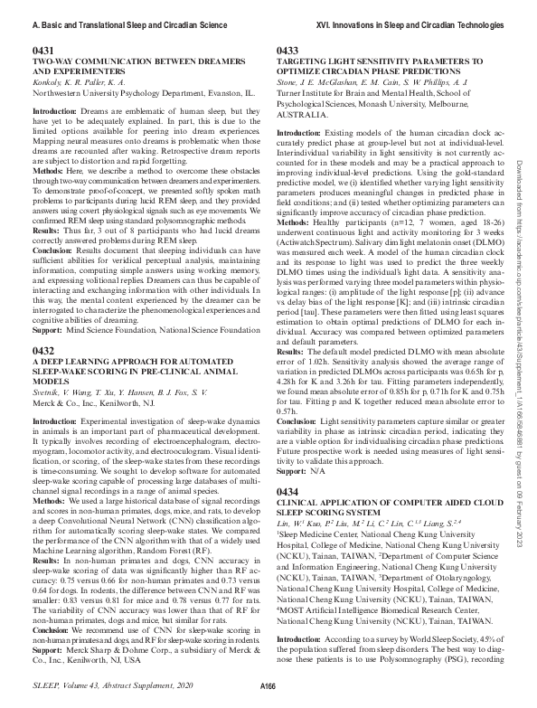 (PDF) 0431 Two-Way Communication Between Dreamers and Experimenters