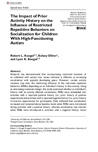 (PDF) The Impact of Prior Activity History on the Influence of ...