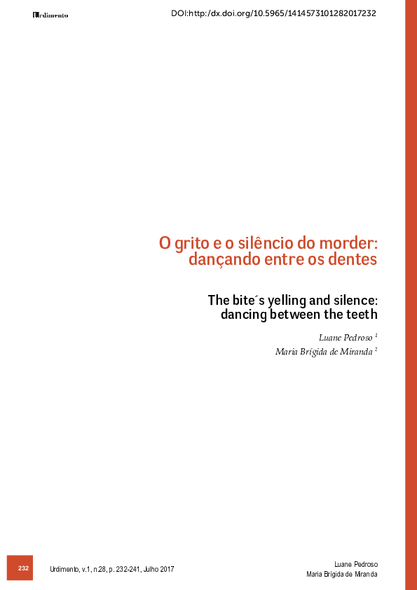 (PDF) O grito e o silêncio do morder: dançando entre os dentes