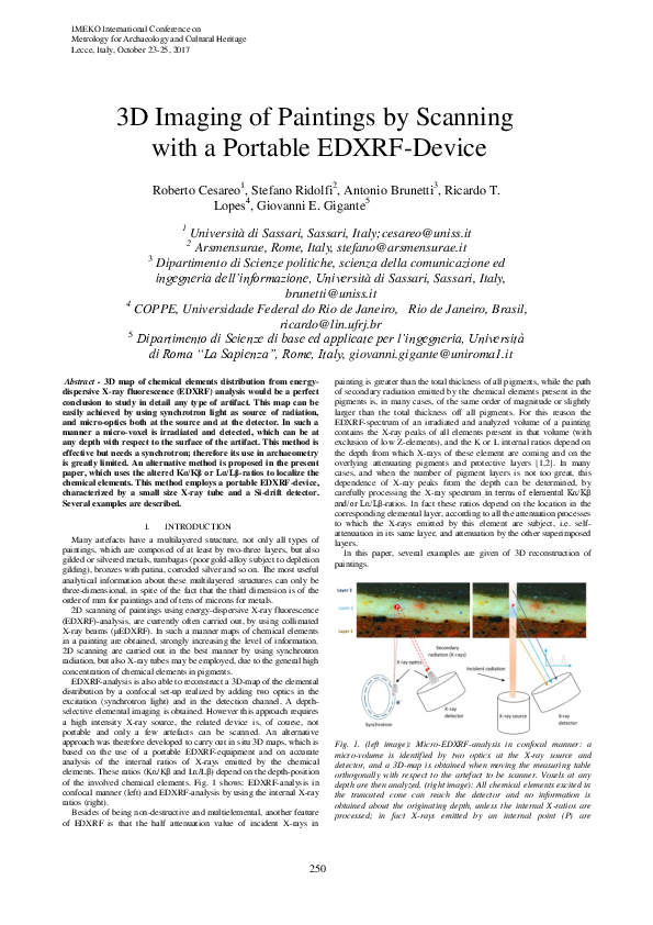 (PDF) 3 D Imaging of Paintings by Scanning with a Portable EDXRF-Device
