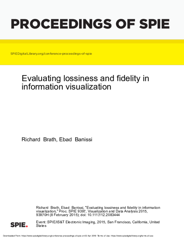 (PDF) Evaluating lossiness and fidelity in information visualization