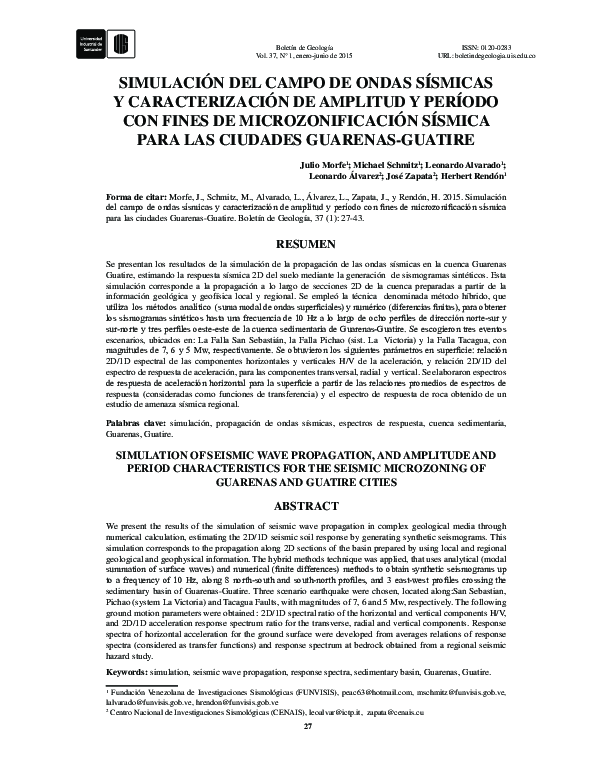 (PDF) Simulation of Seismic Wave Propagation, and Amplitude and Period Characteristics for the ...
