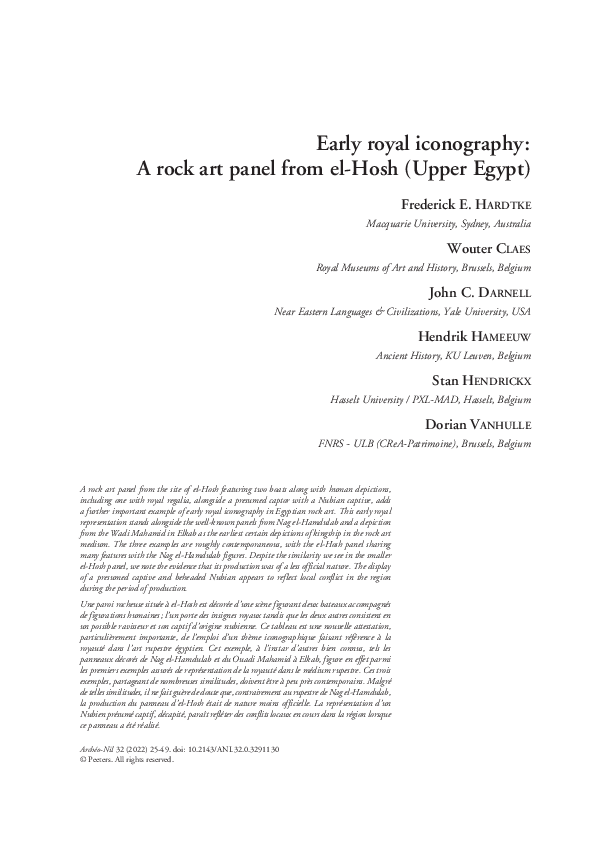 (PDF) Hardtke, F.; Claes, W.; Darnell, J.C.; Hendrickx, S.; Hameeuw, H ...