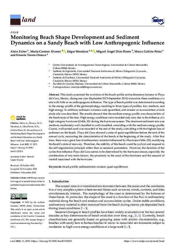 (PDF) Monitoring Beach Shape Development and Sediment Dynamics on a ...