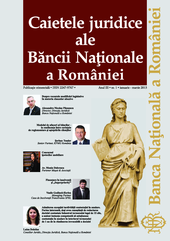 (PDF) Caietele juridice ale Bancii Nationale a României
