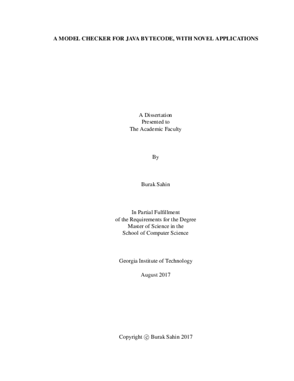 (PDF) A model checker for Java bytecode, with novel applications