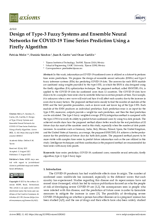 (PDF) Design of Type-3 Fuzzy Systems and Ensemble Neural Networks for COVID-19 Time Series ...