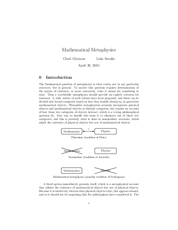 (PDF) Mathematical Metaphysics
