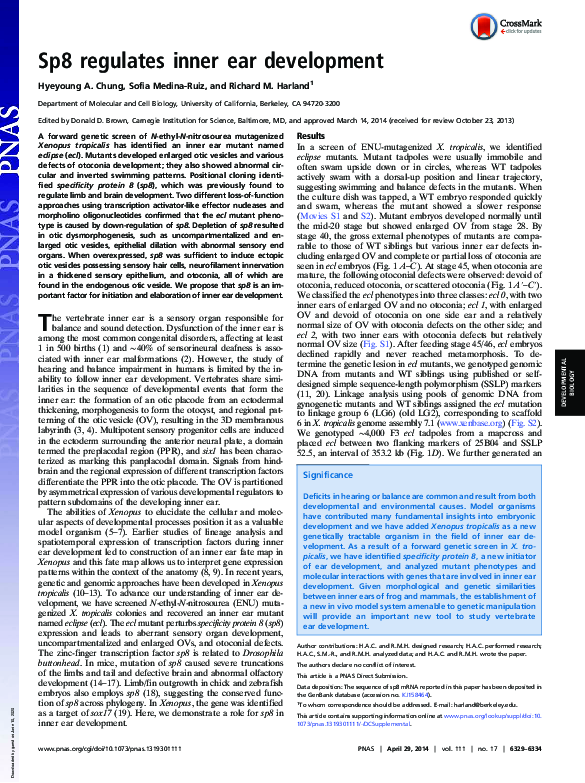 (PDF) Sp8 regulates inner ear development