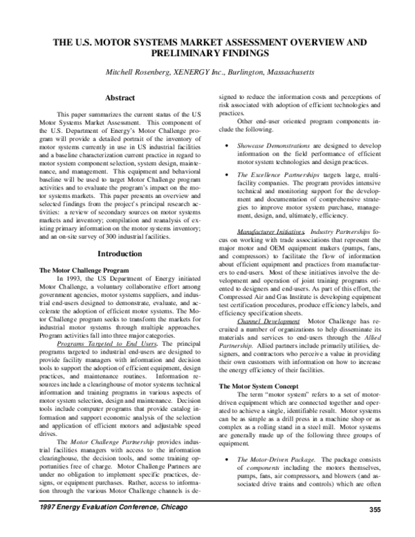 (PDF) The U.S. Motor Systems Market Assessment Overview and Preliminary ...