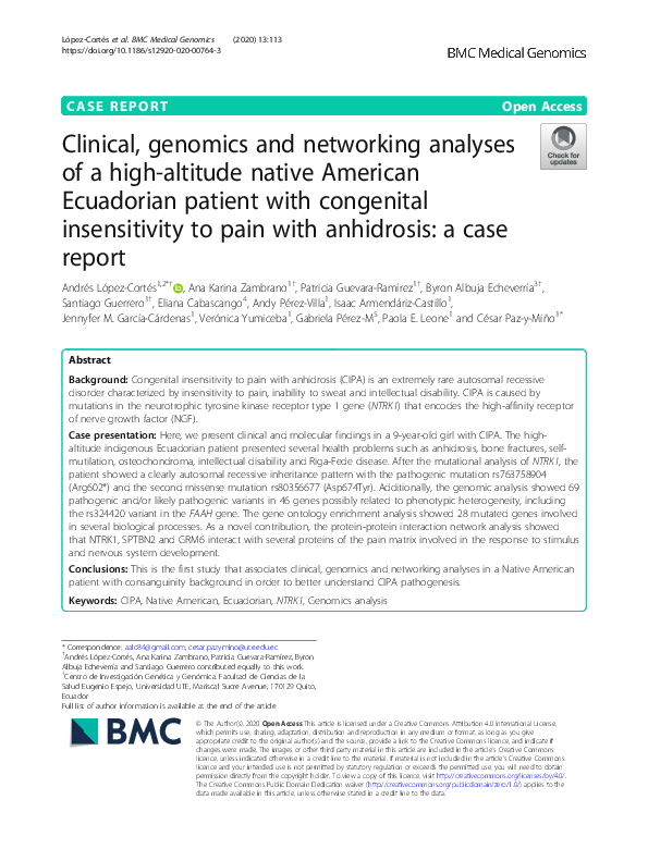 (PDF) Clinical, genomics and networking analyses of a high-altitude ...
