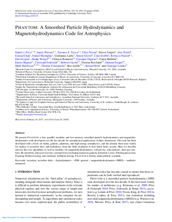 (PDF) Phantom: A Smoothed Particle Hydrodynamics and ...