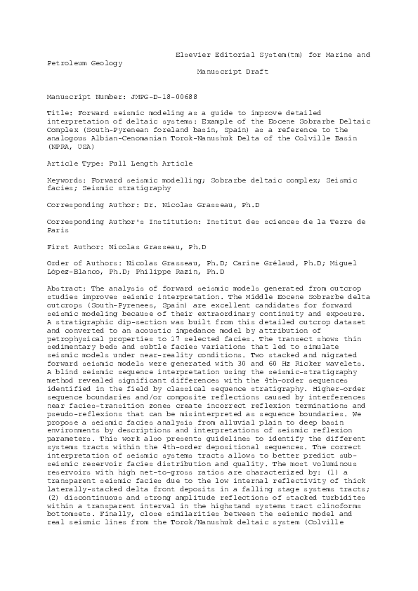 (PDF) Forward seismic modeling as a guide improving detailed seismic ...