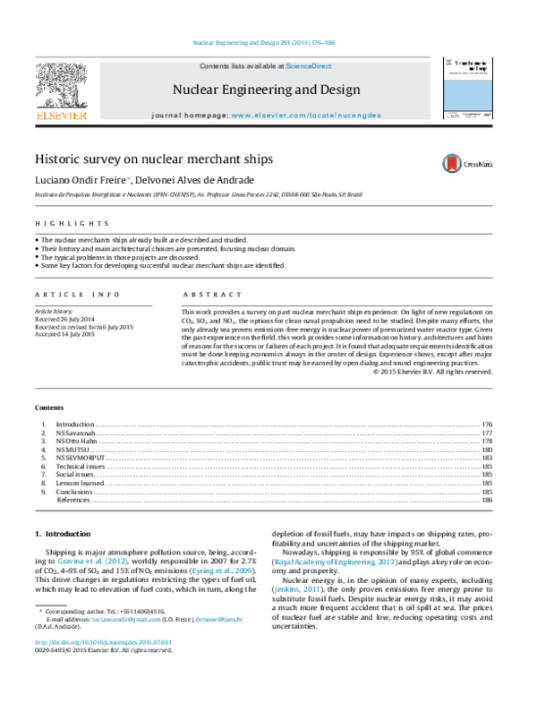 (PDF) Historic survey on nuclear merchant ships