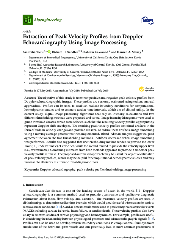 (PDF) Extraction of Peak Velocity Profiles from Doppler ...
