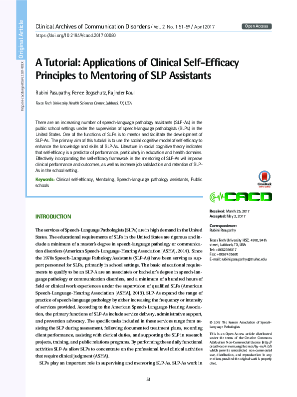 (PDF) A Tutorial: Applications of Clinical Self-Efficacy Principles to ...