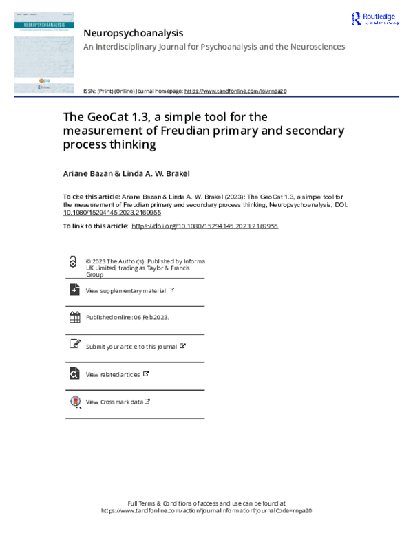 (PDF) The GeoCat 1.3, a simple tool for the measurement of Freudian ...