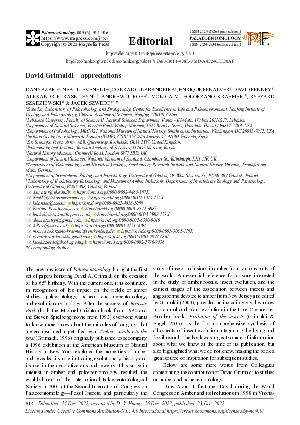 (PDF) David Grimaldi—appreciations