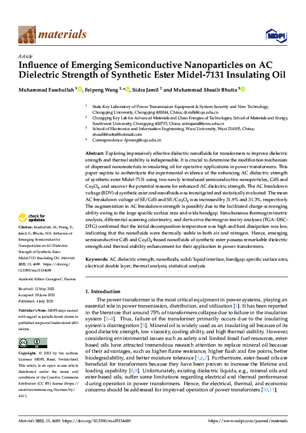 (PDF) Influence of Emerging Semiconductive Nanoparticles on AC ...
