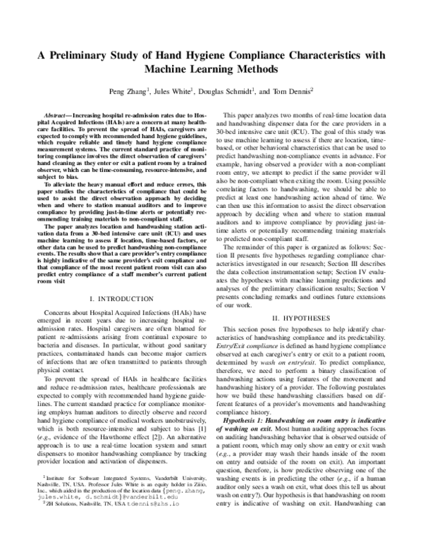 (PDF) A Preliminary Study of Hand Hygiene Compliance Characteristics ...