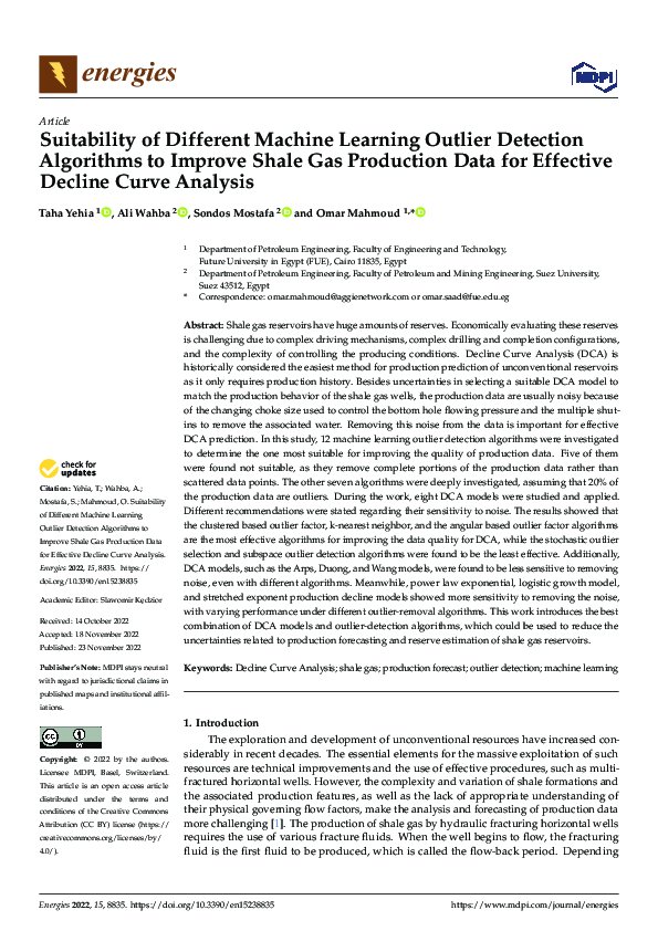 (PDF) Suitability of Different Machine Learning Outlier Detection Algorithms to Improve Shale ...