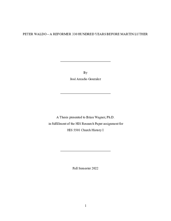 (PDF) PETER WALDO - HIS RESEARCH PAPER vFinal