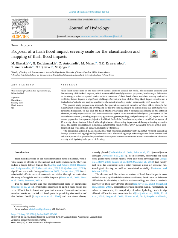 (PDF) Proposal of a flash flood impact severity scale for the ...