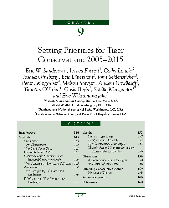 (PDF) Setting Priorities for Tiger Conservation