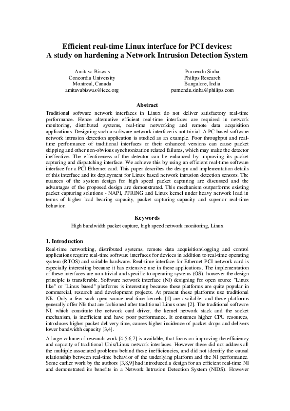 (PDF) Efficient real-time Linux interface for PCI devices: A study on ... (PDF) Efficient real-time Linux interface for PCI devices: A study on ...