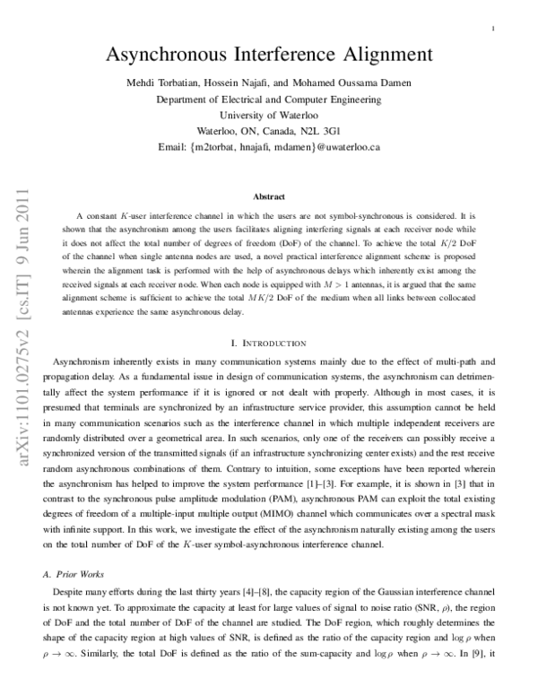 Pdf Asynchronous Interference Alignment 7937