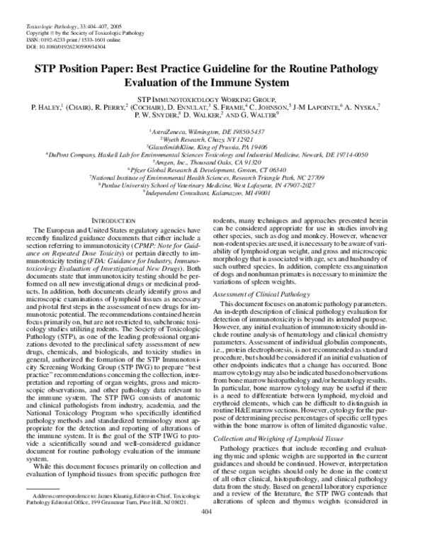 (PDF) STP Position Paper: Best Practice Guideline for the Routine ...