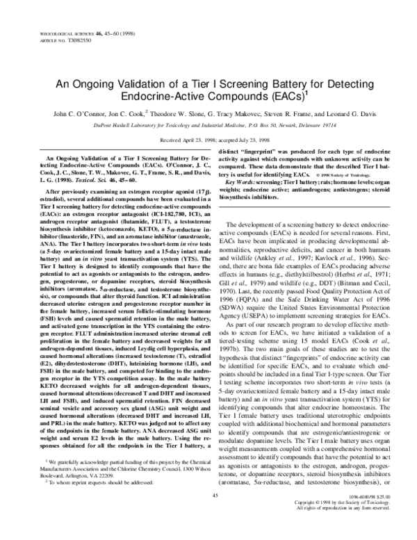 (PDF) An Ongoing Validation of a Tier I Screening Battery for Detecting ...