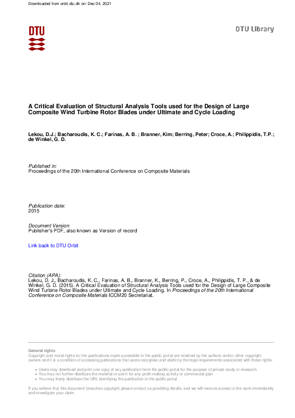 Pdf A Critical Evaluation Of Structural Analysis Tools Used For The Design Of Large Composite