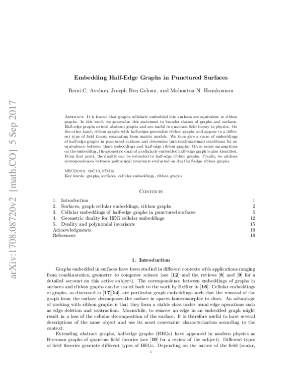 (PDF) Embedding Half-Edge Graphs in Punctured Surfaces