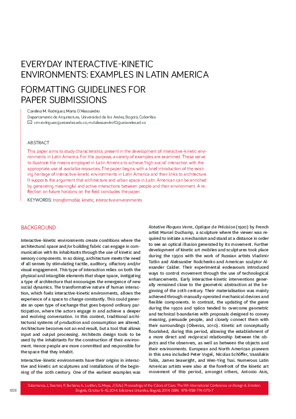 (PDF) Everyday Interactive-Kinetic Environments: Examples in Latin ...