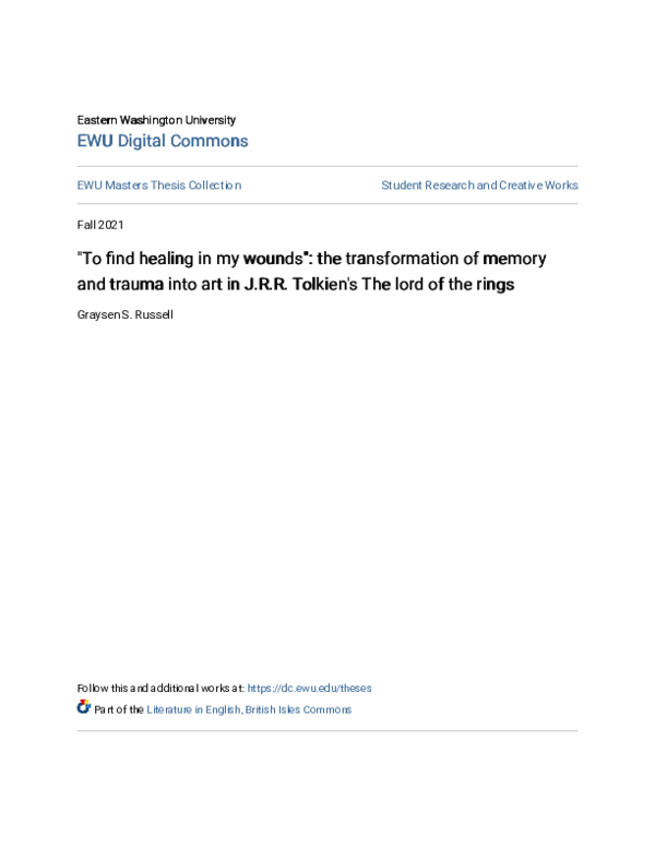 (PDF) To find healing in my wounds : the transformation of memory and ...