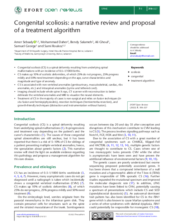 (PDF) Congenital scoliosis: a narrative review and proposal of a ...