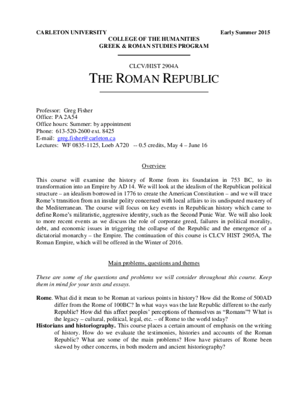 (PDF) The Roman Republic