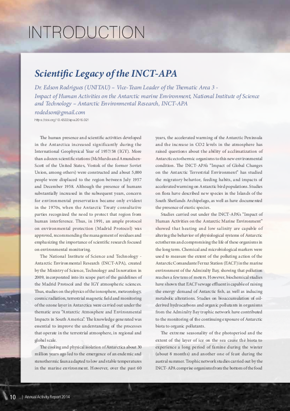 (PDF) Introduction: Scientific Legacy of the INCT-APA