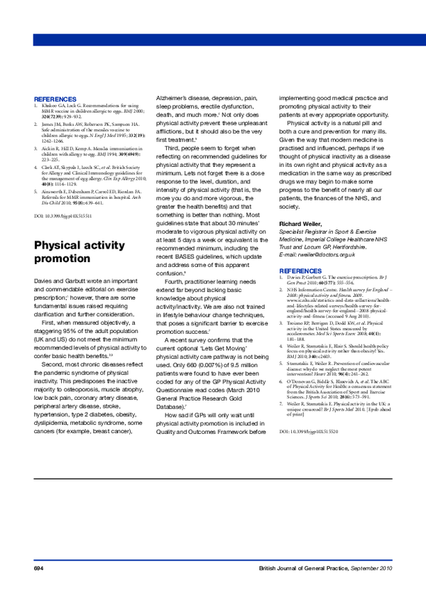 (PDF) Physical activity promotion