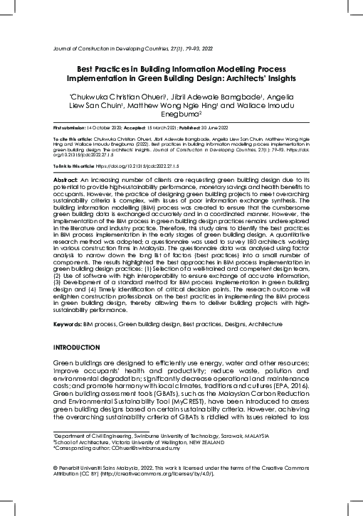 Pdf Best Practices In Building Information Modelling Process Implementation In Green Building