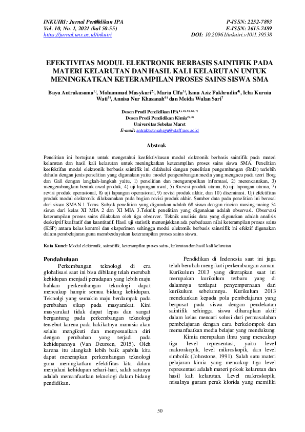 (PDF) Efektivitas Modul Elektronik Berbasis Saintifik Pada Materi Kelarutan Dan Hasil Kali ...