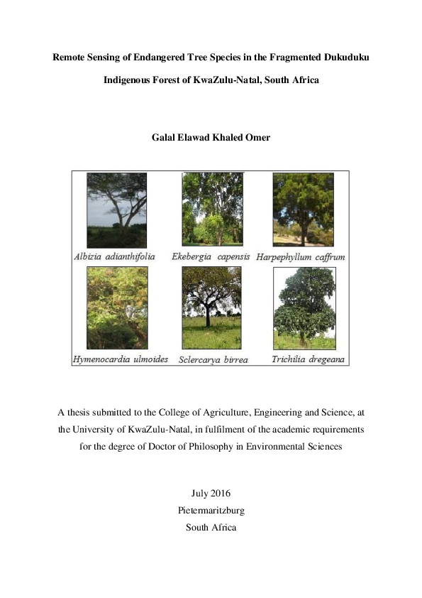 (PDF) Remote sensing of endangered tree species in the fragmented ...
