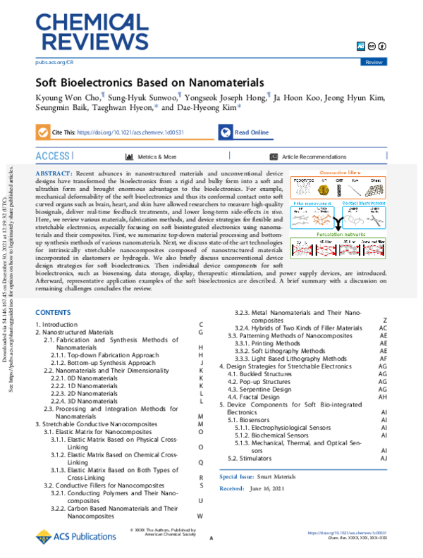 (PDF) Soft Bioelectronics Based on Nanomaterials