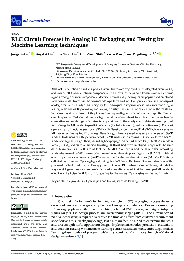 (PDF) RLC Circuit Forecast in Analog IC Packaging and Testing by ...