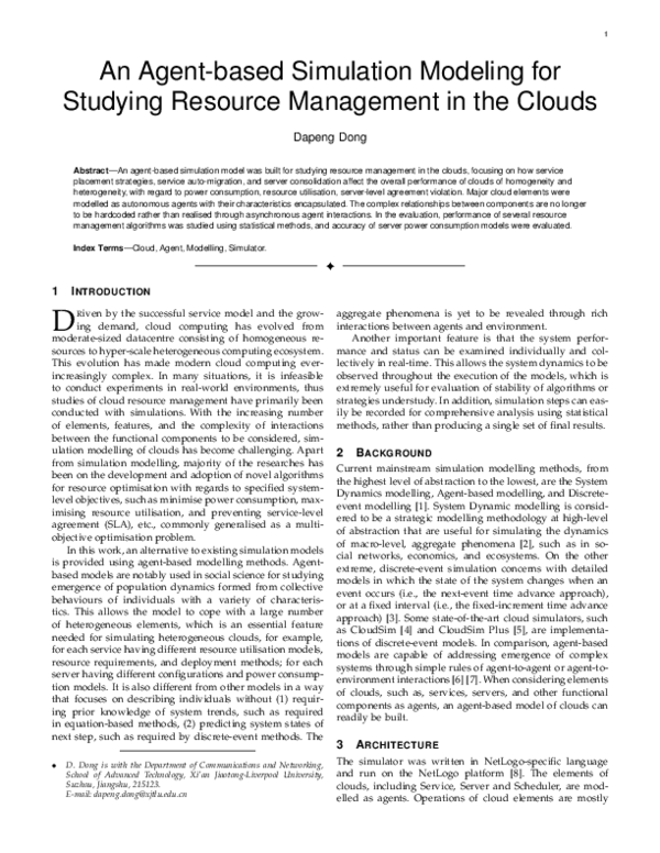 (PDF) An Agent-based Simulation Modeling for Studying Resource ...